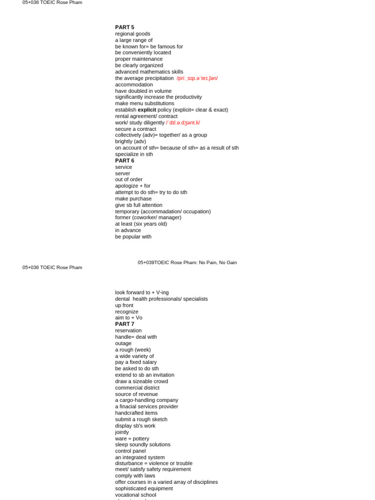 Vocabulary RC Toiec ETS 2022 | PDF