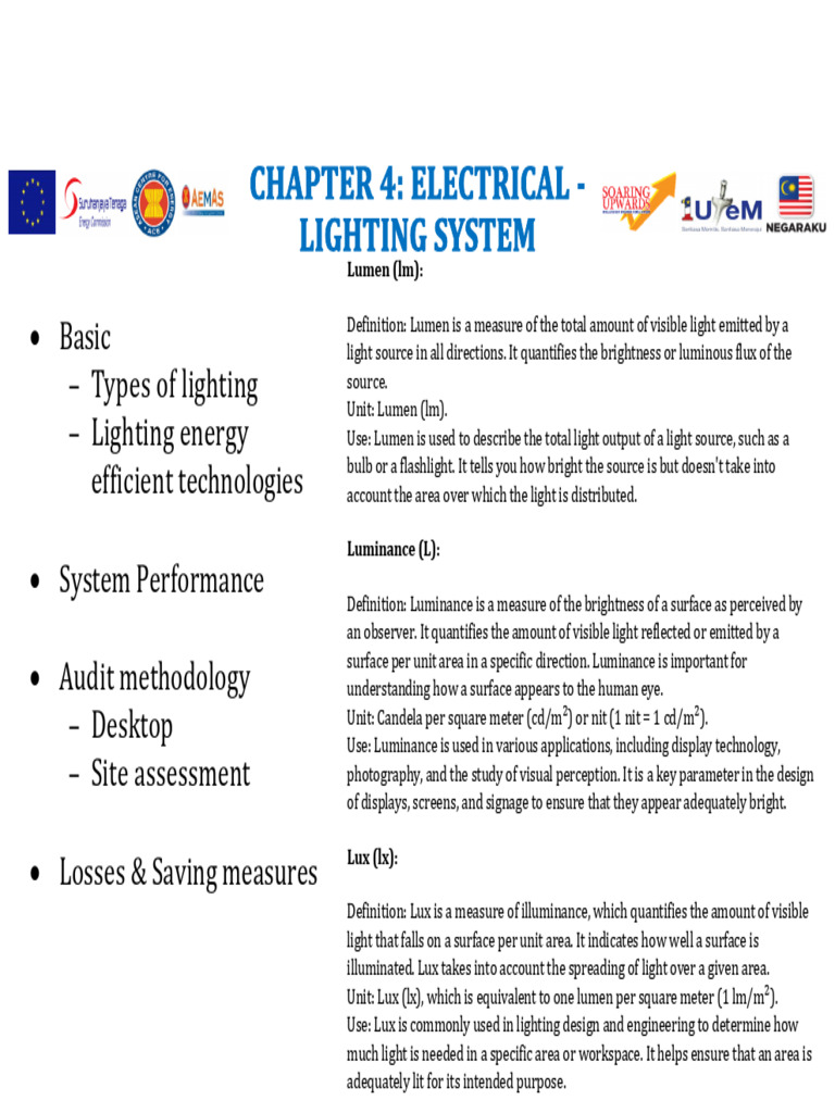 Chapter 4 Efficient Lighting Audit | PDF | Lighting | Compact ...