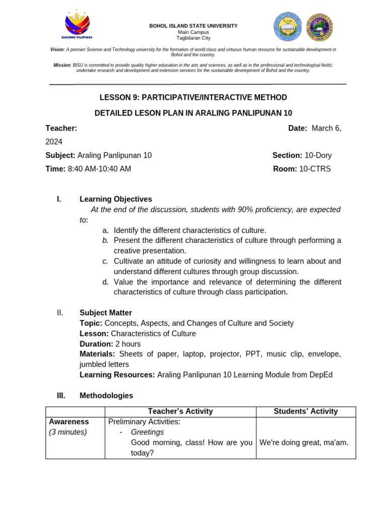 Lesson 9 Participative Method | PDF | Society | Science