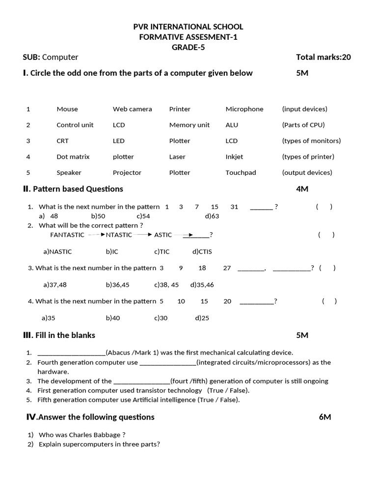 grade 5 computer | PDF | Electronics | Office Equipment