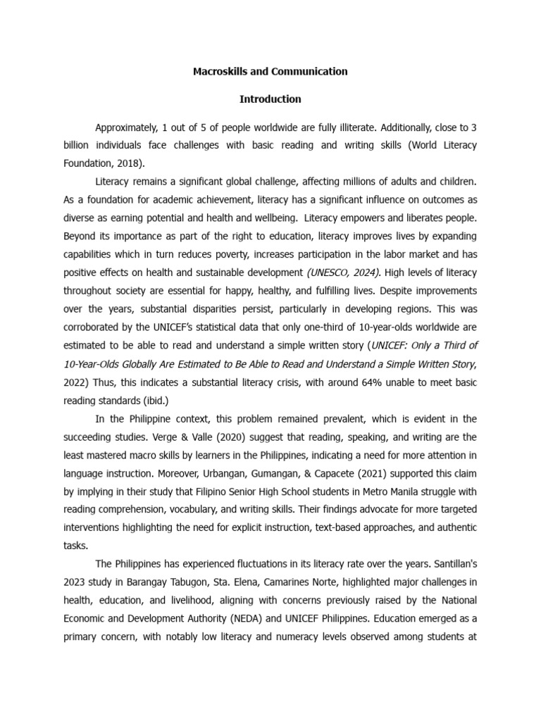 CBAR - Macroskills and Communication | PDF | Literacy | Learning