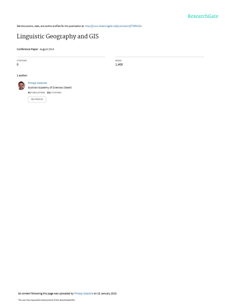 Stoeckle (2014) Linguistic Geography and GIS | PDF | Geographic Information System | Arc Gis