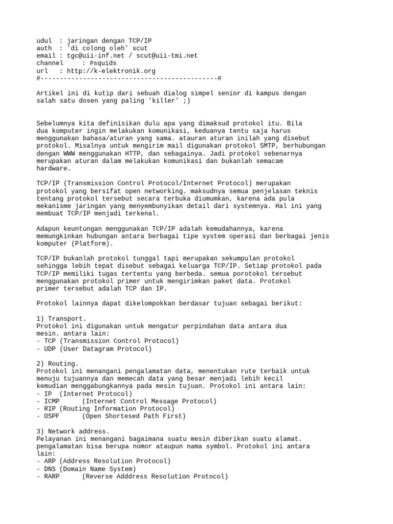 Jaringan Dengan TCP | PDF | Komputer