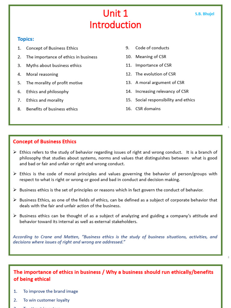 Chapter 1 | PDF | Corporate Social Responsibility | Morality