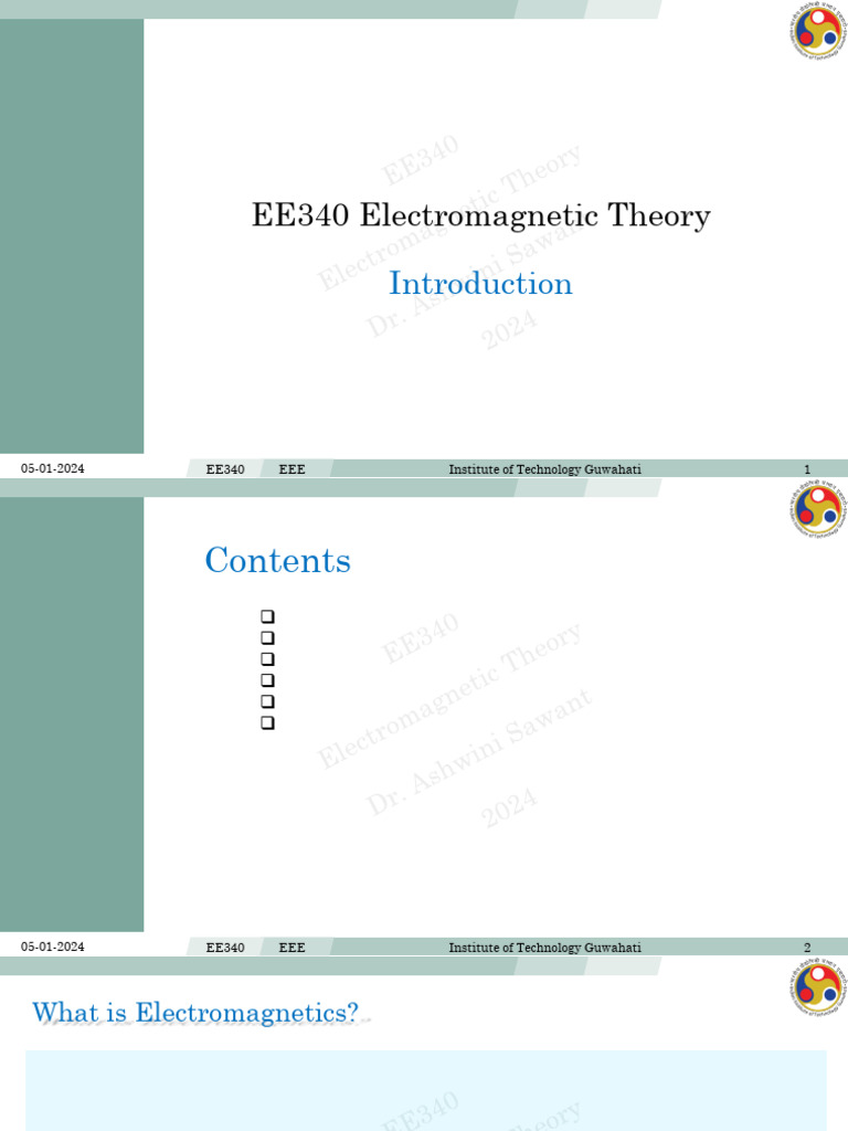 Lec01 Introduction Pdf Electrical Engineering Electromagnetism