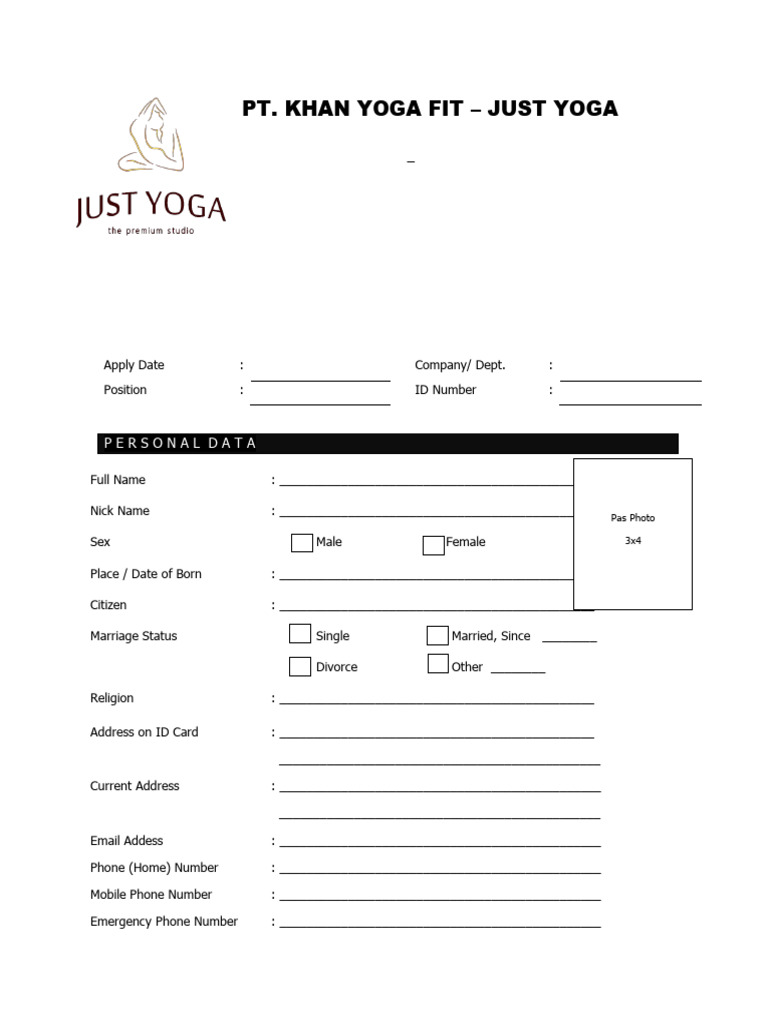 Jy Application Form | PDF | Social Institutions | Family