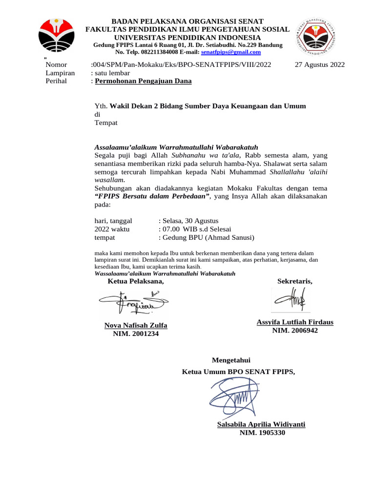 [SPM] 004 Permohonan Dana | PDF