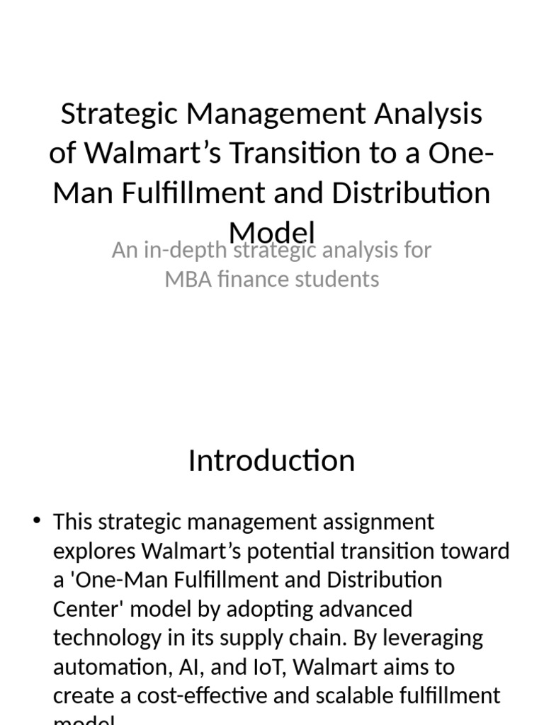 Walmart's Fulfillment Strategy | PDF | Automation | Walmart