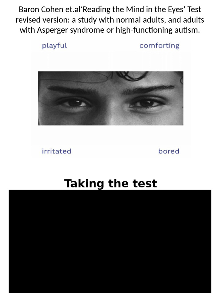 Cohen Et - Al - Eye Test | PDF | Autism Spectrum | Theory Of Mind