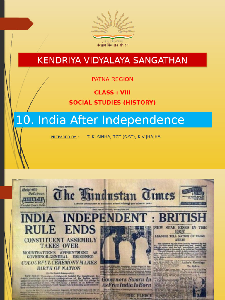 Viii History 10. India After .. - Kanhu Charan Pradhan | PDF | South Asia