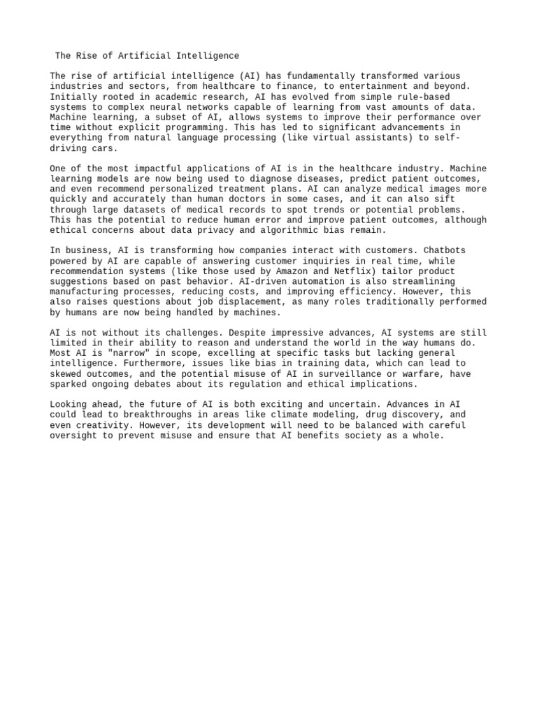 The Rise of Artificial Intelligence | PDF