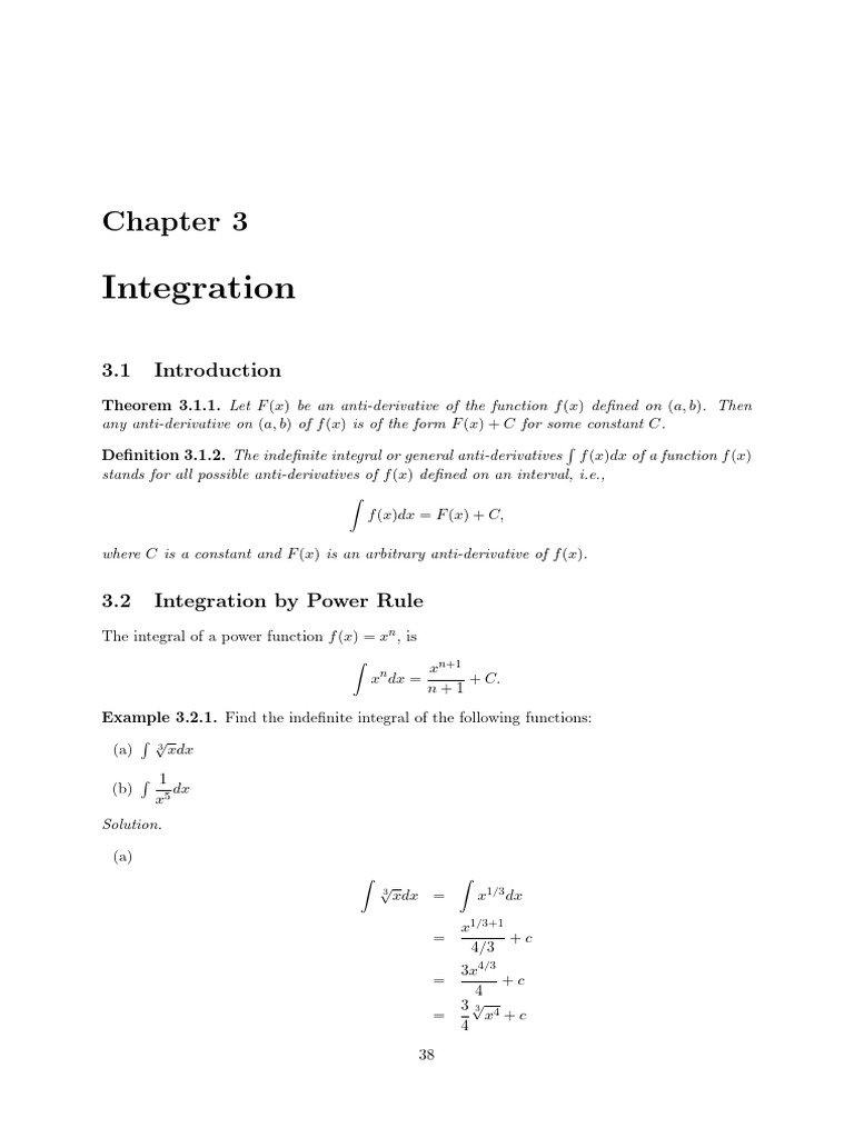 MTH105-LN 4 (Integration) | PDF | Integral | Trigonometric Functions