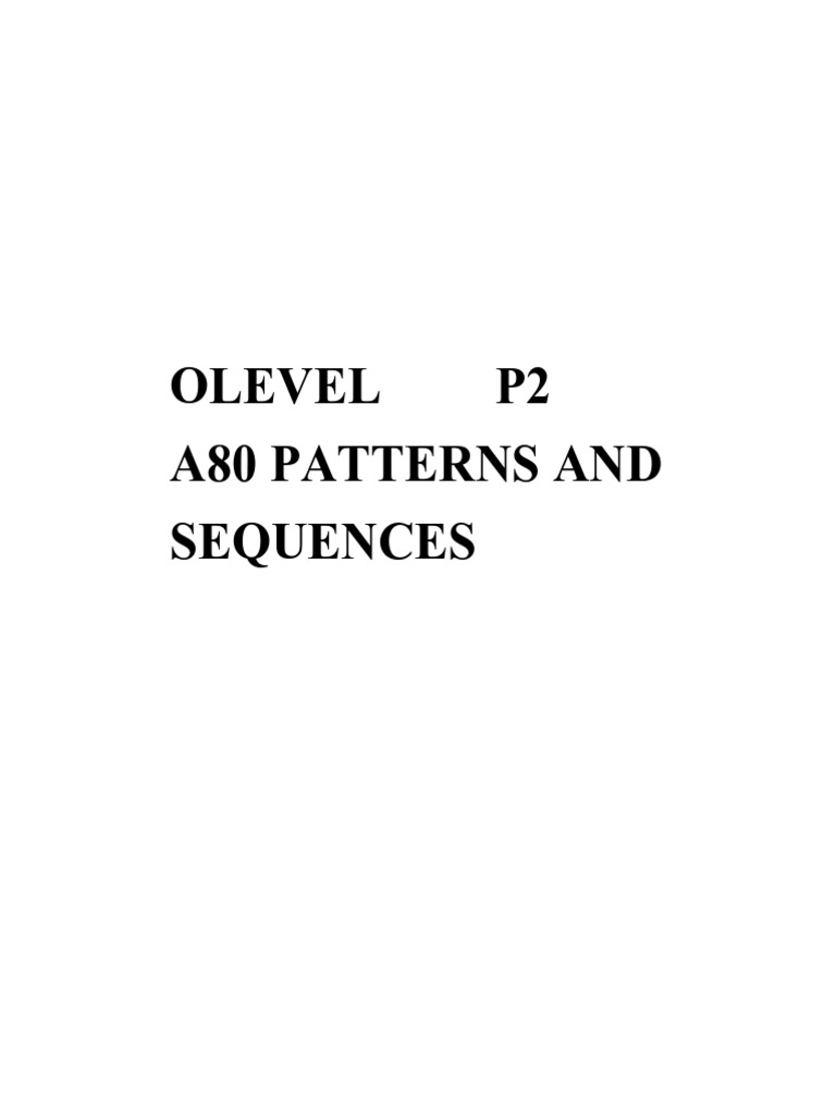 A80 Patterns and Sequences | PDF | Mathematics | Mathematical Objects