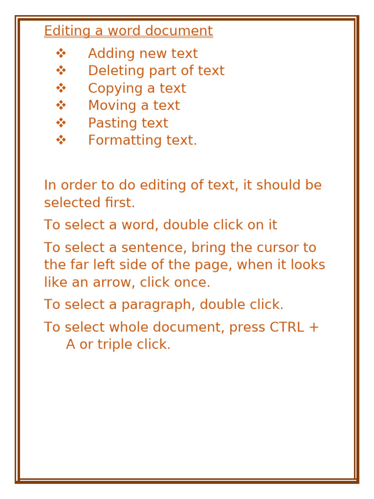 Editing A Word Document | PDF