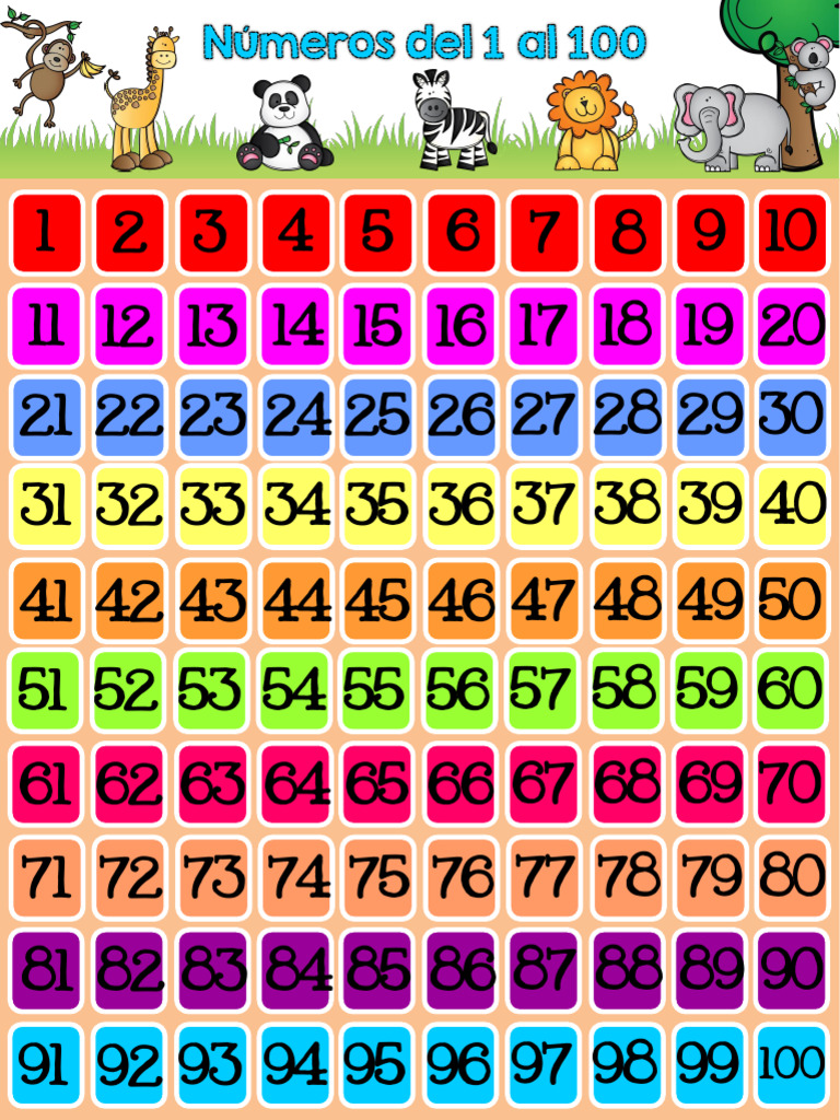 Numeros 1-100 Animalitos | PDF