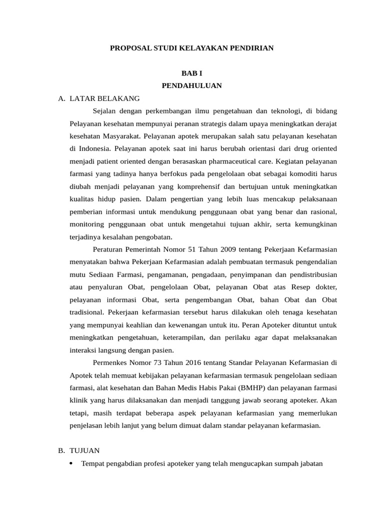 Studi Kelayakan Apotek | PDF | Pengembangan Diri