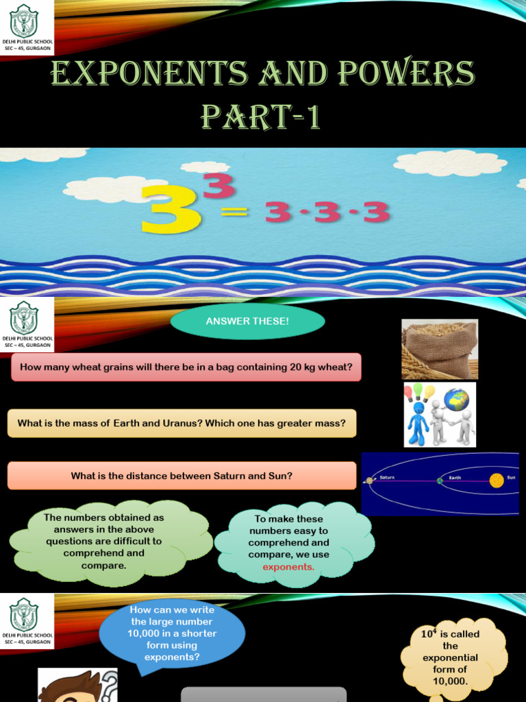 8 Maths PPT 1 (Exponents and Powers) | PDF | Exponentiation | Abstract ...