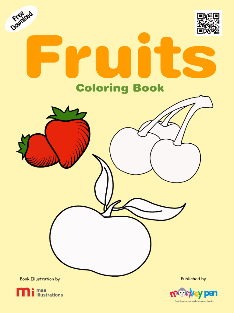 Free Fruits Coloring Book | PDF