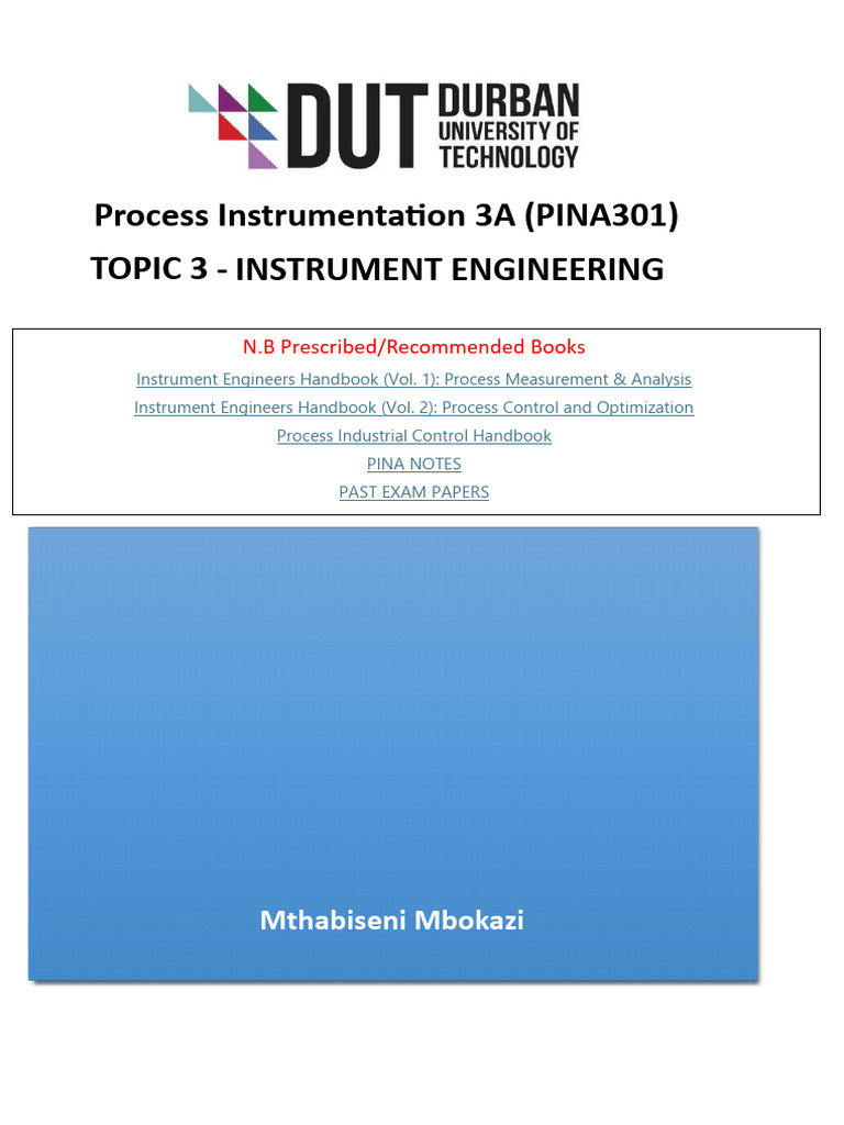 Topic 3 - Instrument Engineering Updated | PDF | Combustion | Oxygen