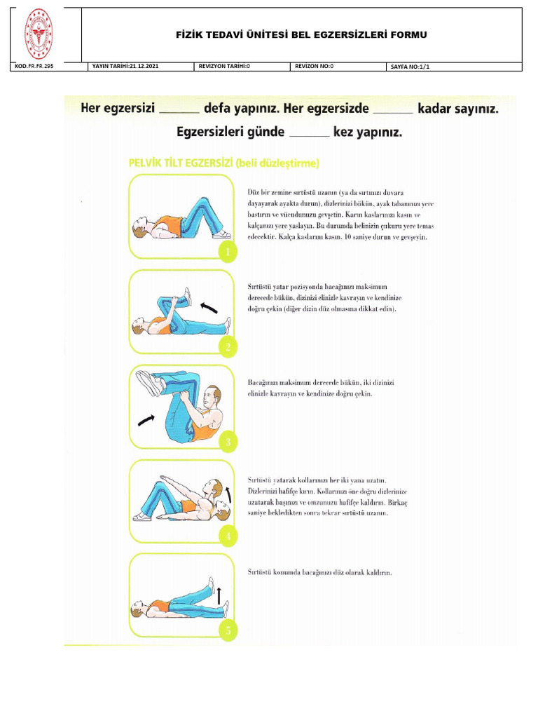 Bel Egzersiz Formu PDF | PDF