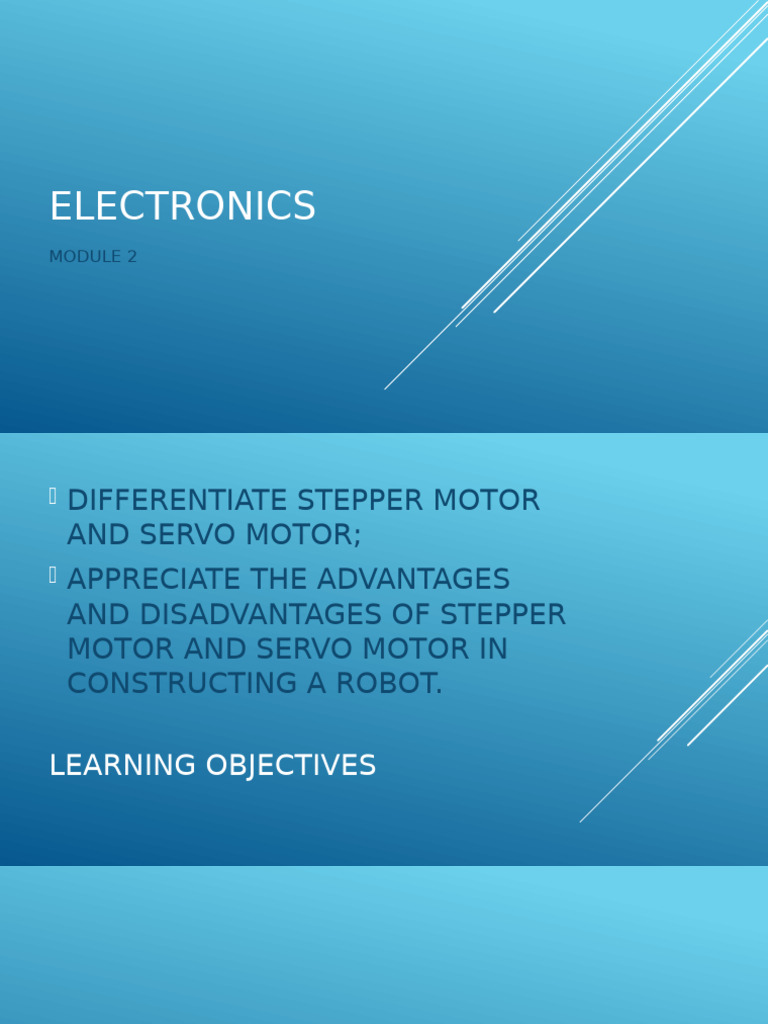 Mod 2 Electronics 4th QTR Edited | PDF | Electric Motor | Servomechanism