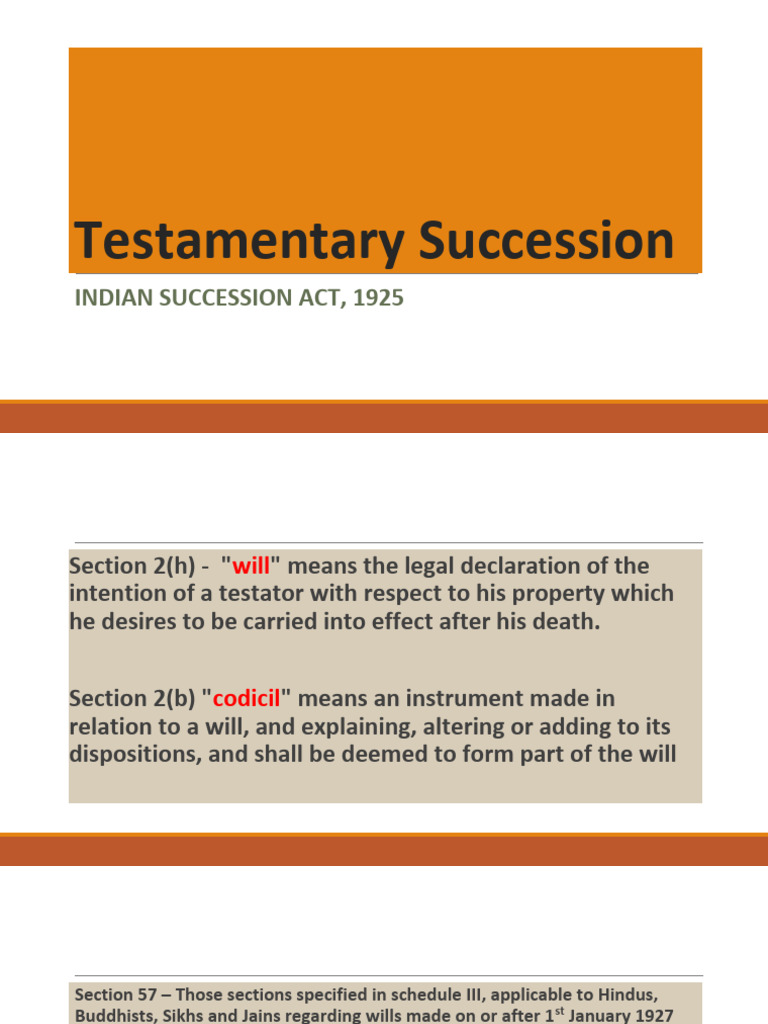 Testamentary Succession | PDF | Will And Testament | Common Law