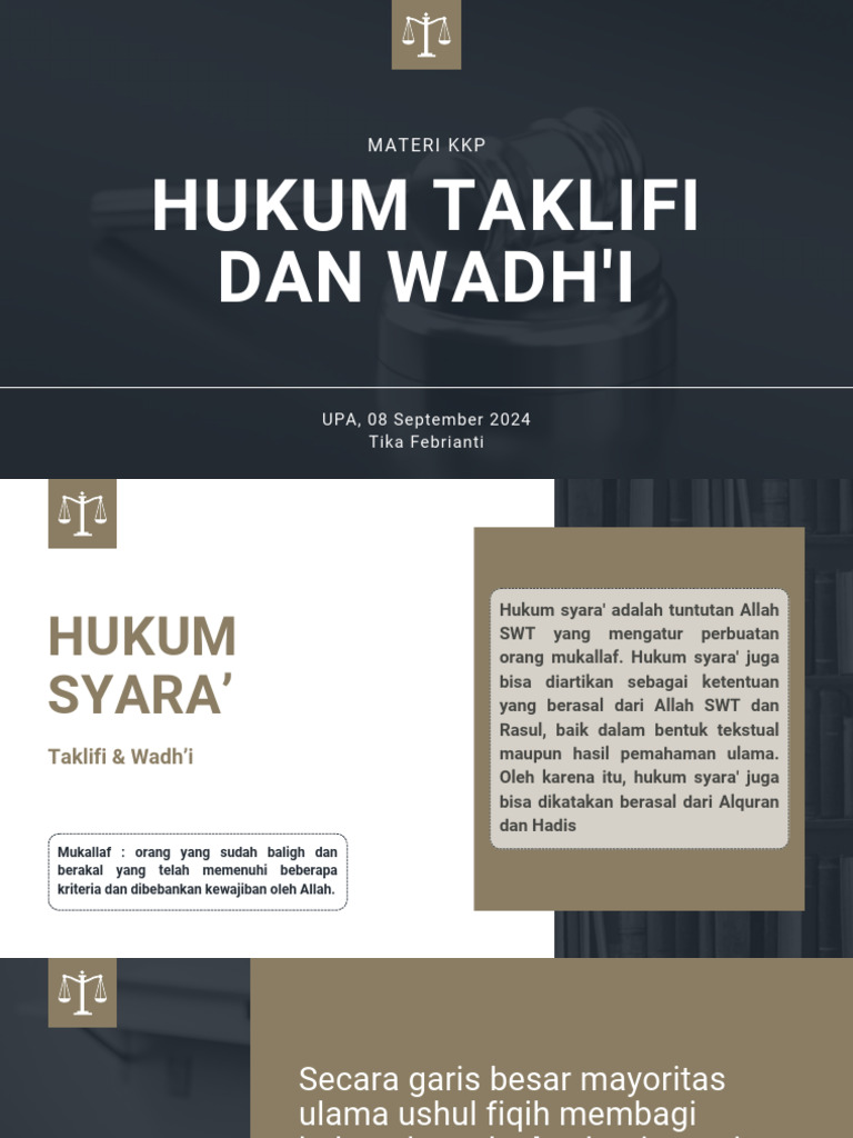 Materi KKP Hukum Taklifi Dan Wadhi | PDF