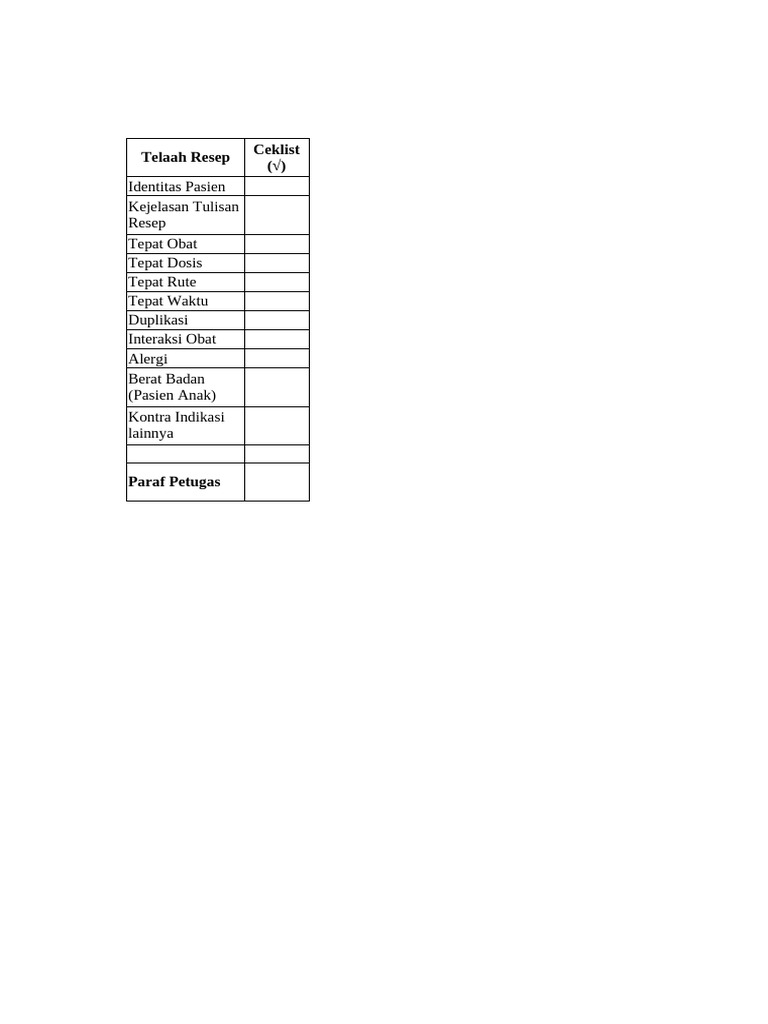 Format Telaah Resep | PDF