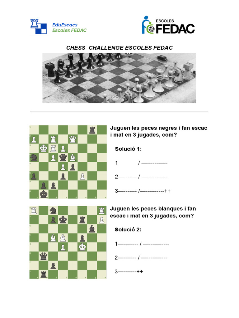Repte 110-Chess Challenge Escoles Fedac | PDF