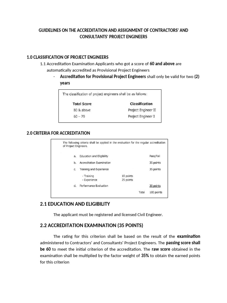 Guidelines On The Accreditation and Assignment of Contractors | PDF