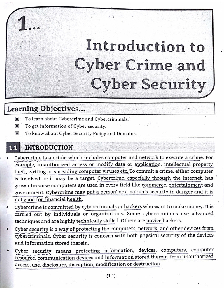 Notes Cyber Security Chapter No-01 | PDF