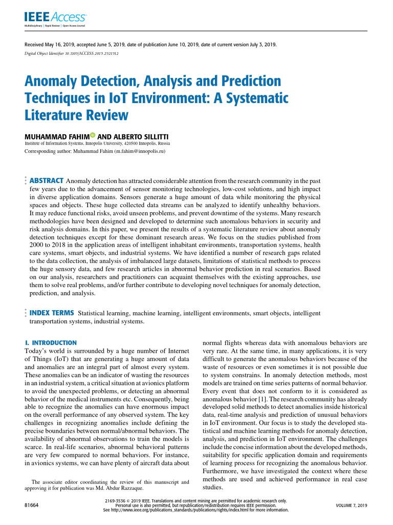 Anomaly Detection Techniques in IoT | PDF | Machine Learning | Support ...