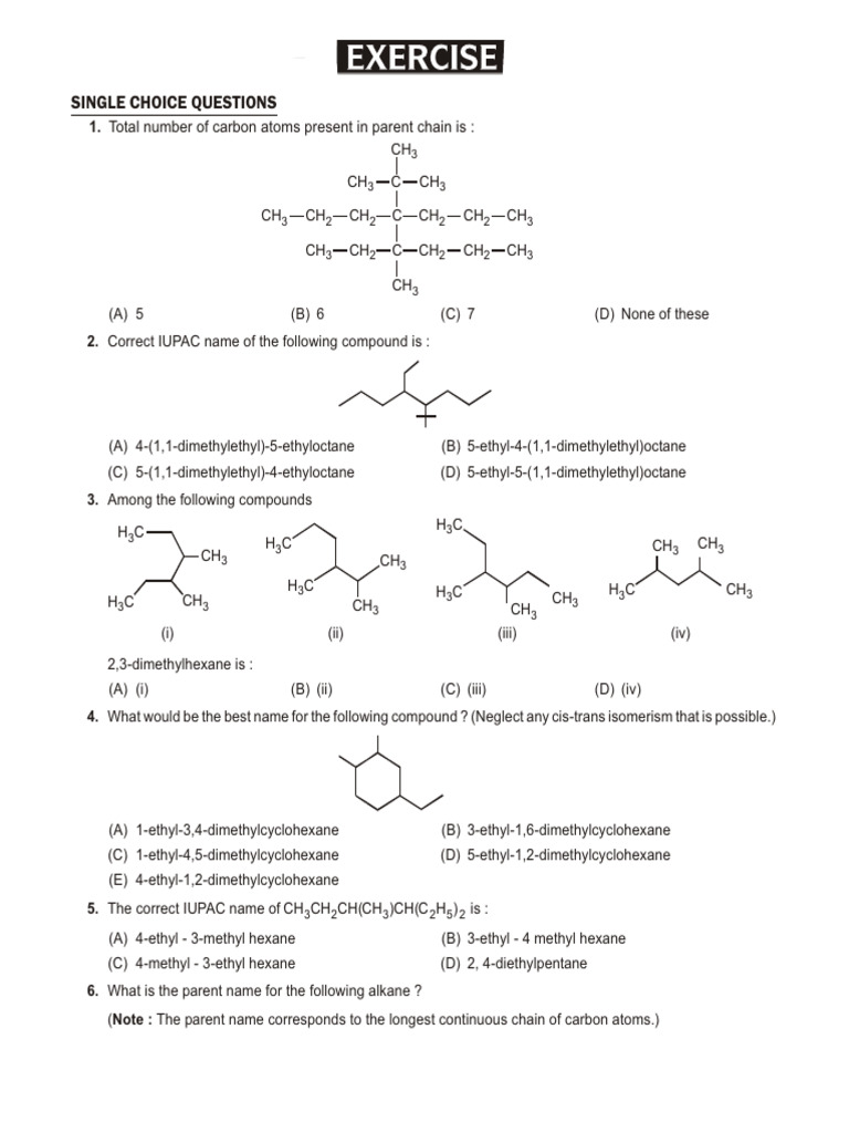 Iupac Hydrocarbons | PDF | Methyl Group | Alkane