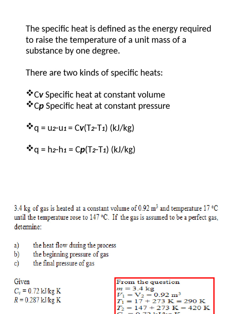 First Law of Thermo2 | PDF | Heat | Gases