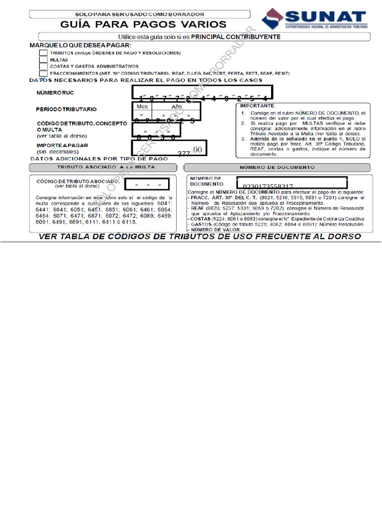 Guia Pagos Varios 2 Reff | PDF
