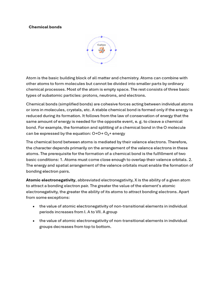 Chemical Bonds Pdf