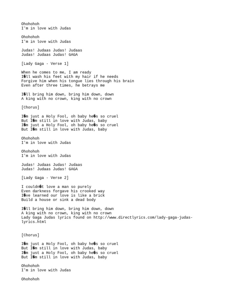 Lady Gaga's "Judas" Lyrics Explained | PDF
