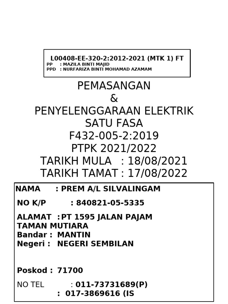 Muka Depan Fail Coklet Pelajar Tahap 2 | PDF