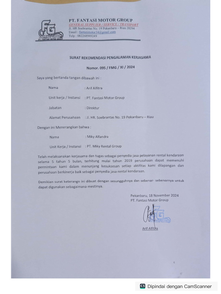 Surat Rekomendasi | PDF