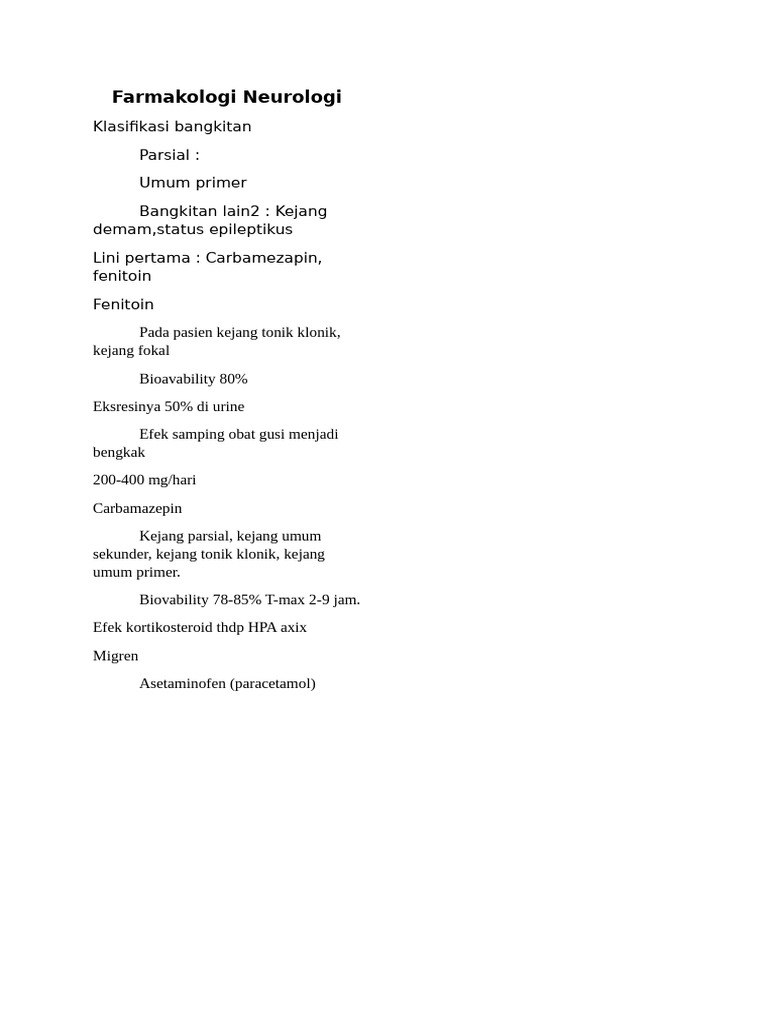 Farmakologi Neurologi | PDF