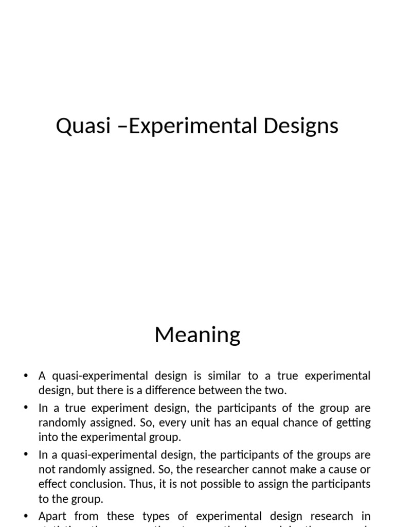 Quasi - Experimental Designs Unit 2 | PDF | Methodology | Mathematical ...