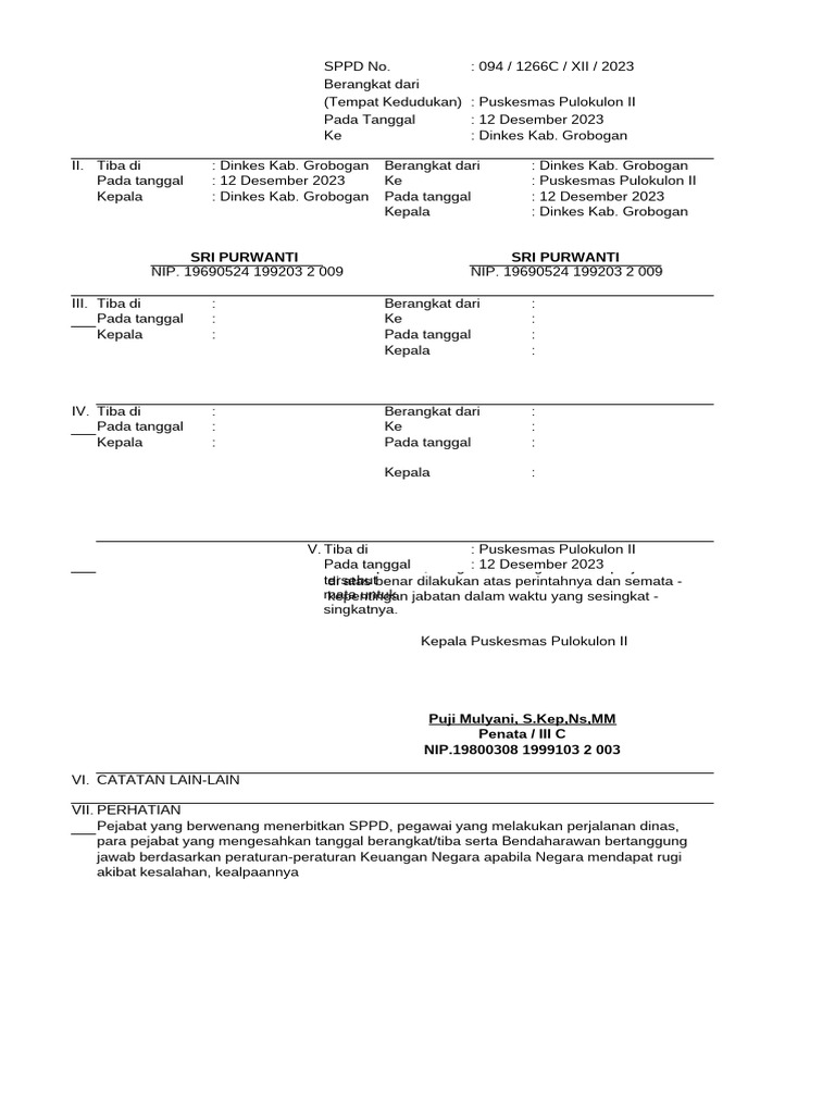 SPPD Pengambilan Vaksin Blud 2022 | PDF