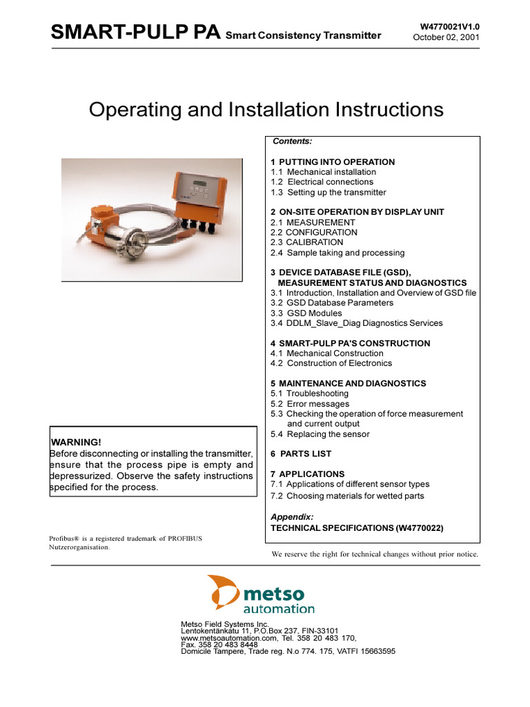 Metso Consistency Cal Supplemental | PDF | Pulp (Paper) | Pipe (Fluid ...