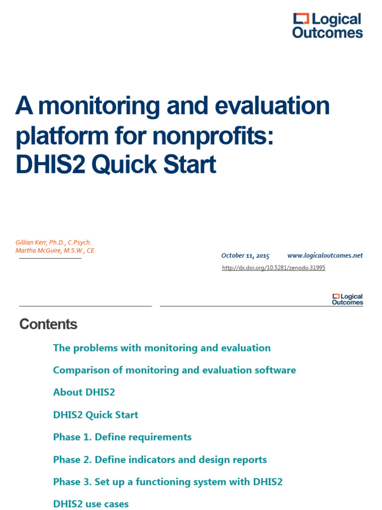 DHIS2 Quick Start LogicalOutcomes | PDF | Software | Usability