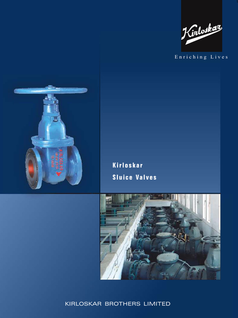 Kirloskar Sluice Valves Overview | PDF | Valve | Gear