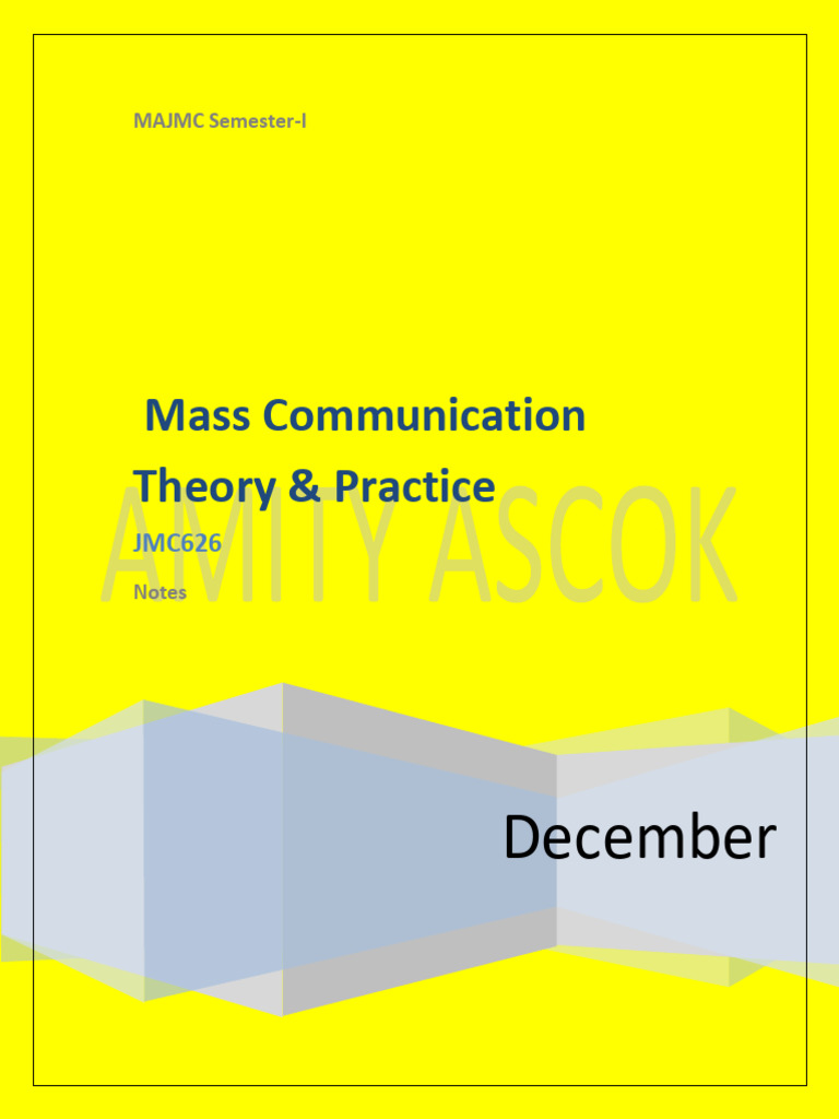 Mass Communication Theories Overview | PDF | Communication | Public ...