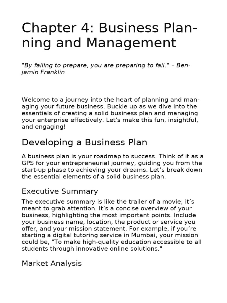 Chapter 4 - Business Planning | PDF | Venture Capital | Corporate Finance