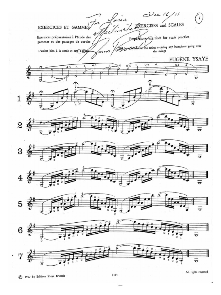 Ysaye - Exercises and Scales | PDF
