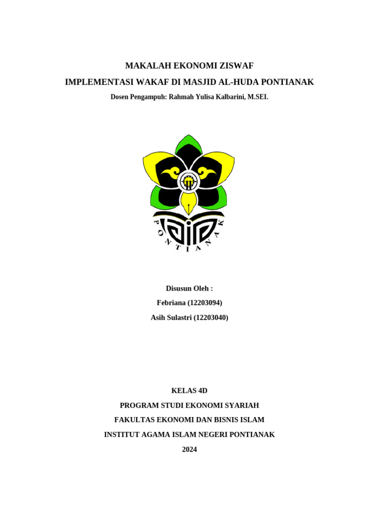 Tugas Akhir EKONOMI ZISWAF Febriana Dan Asih Sulastri Salinan | PDF