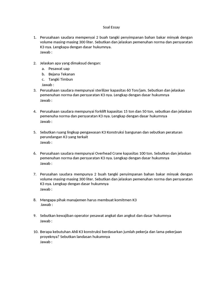 Essay (Soal + Jawaban) | PDF | Bisnis | Griya & Taman